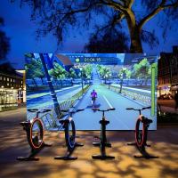 China Virtual Cycling Fitness Spinning Bike Interactive Smart Park Sports Fitness Projection for sale
