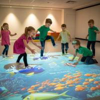 China Interactive Floor Projection Game: Step on Fish Fun for sale