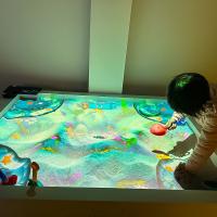 China Interactive Sand Table Projector 3600 Lumens 5 Games Indoor for sale