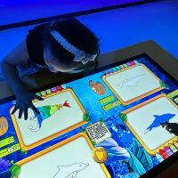 China AR 3D Interactive Magic Drawing Projector LCD Touch Screen Projection Game Wall for Kids Educational Home for sale