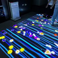 China Mobile All-in-one Floor Interactive Projection with 80+ Games 1280*800 Resolution and 110V-250V Voltage for sale