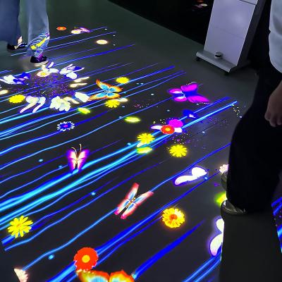 China Mobile All-in-One Floor Interactive Projection System with 1280*800 Resolution 110V-250V Voltage and 80+ Games for sale
