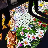 China Mobile All-in-One Interactive Floor Projection with 4000 Lumens Brightness 1280x800 Resolution and 110V-250V Voltage for sale