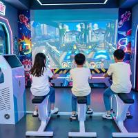 China Multiplayers Cycling Racing Sport Projection interactive Bicycle Simulator Ride Spinning Bike Game Machine for Gym Amusement Park for sale