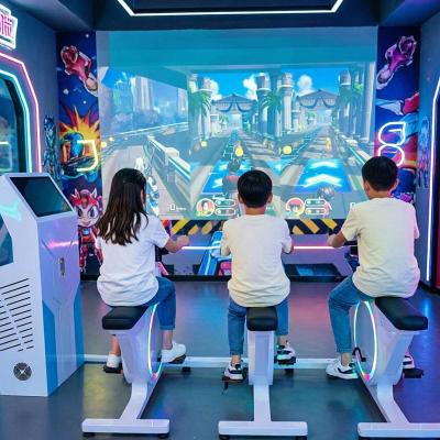 China Multiplayers Cycling Racing Sport Projection interactive Bicycle Simulator Ride Spinning Bike Game Machine for Gym Amusement Park for sale