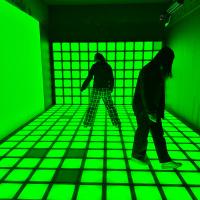 China 30x30cm RGB Lighting Pressure Sensing Interactive LED Floor Game for Kids and Events for sale