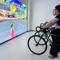 China 3500 Lumens Gamified Cycling Projection Bike with 1280*800 Resolution and Lifetime Free Game Updates for sale