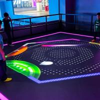 China High-Sensitive Interactive LED Floor with 6m*6m/7m*7m 86-inch Large Screen and 6 Popular Games for sale