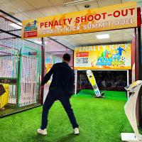 China Interactive Football Goal Challenge Machine with HD Screen Display for 1-4 Players and High-Strength Iron Frame for sale