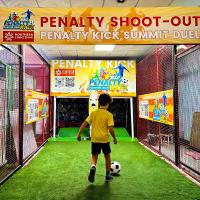 China 1-4 Player Interactive Goal Keeper Game with High-Strength Iron Frame and HD Screen Display for Penalty Shootout Fun for sale
