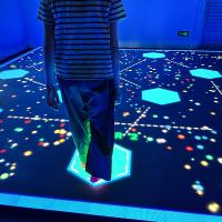 China Aurora Motion Interactive LED Floor Display with 8 Interactive Modes, 5m*5m Large Screen, and 100-500kg Capacity for sale