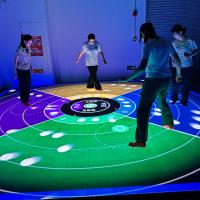 China Interactive LED Floor Game System with 6 Selectable Games, 86-inch Large Screen, and Multiplayer Team Battle Modes for sale