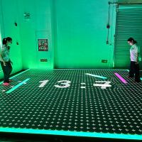 China Aurora Motion Interactive LED Floor Game with 21-inch Touch Console and 86-inch Large Screen Featuring 6 Selectable Games for sale