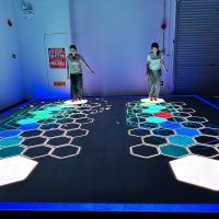 China Aurora Motion Interactive LED Floor Game with 75-inch Display and 6 Selectable Games for Multiplayer Team Battle for sale