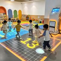China 4100 Lumens Mobile Interactive Floor Projector with Radar Sensing and Caster Wheels for Indoor Commercial Amusement Parks for sale