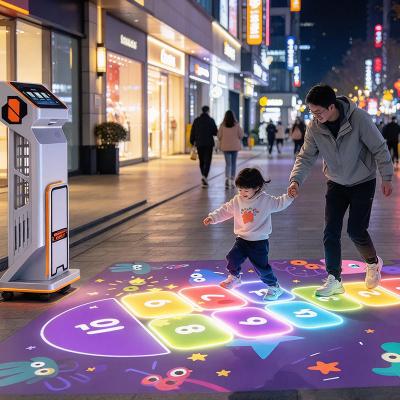 China 4100 Lumens Radar Sensing Mobile Interactive Floor Projector with Caster Wheels for All-in-One Floor Projection Game Machine for sale