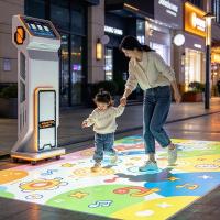 China 4100 Lumens Radar Sensing Mobile Interactive Floor Projector with Caster Wheels for All-in-One Floor Projection Game Machine for sale