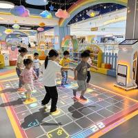 China 4100 Lumens Mobile Interactive Floor Projector with Educational Puzzle Games and Caster Wheels for Indoor Commercial Amusement Parks for sale
