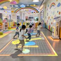 China 4100 Lumens Radar Sensing Interactive Floor Projection Machine with Caster Wheels Mobile Interactive Floor Projector for sale