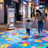 China 4100 Lumens Mobile Interactive Floor Projector with Radar Sensing and Caster Wheels for Gyms and Fitness Studios for sale