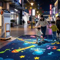 China 4100 Lumens Radar Sensing Interactive Floor Projector with Caster Wheels Mobile Interactive Floor Projection System for sale