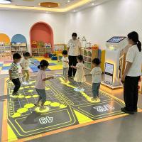 China 4100 Lumens Radar Sensing Interactive Floor Projector with Caster Wheels for Mobile Interactive Floor Projection System for sale
