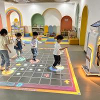 China 4100 Lumens Radar Sensing Interactive Floor Projector with Caster Wheels for Mobile Interactive Floor Projection System for sale