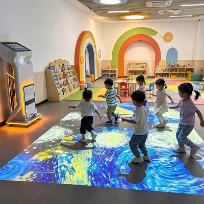 China 4100 Lumens Radar Sensing Interactive Floor Projector with Caster Wheels for Mobile Interactive Floor Projection System for sale