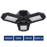 China LED Garage light High lumen 30W 40W 50W 60W Highbay 8000lm adjustable 3 panel parking Light for sale