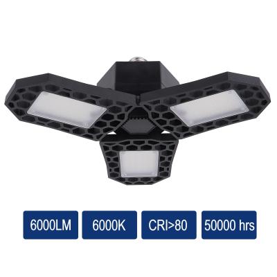 China LED Garage light High lumen 30W 40W 50W 60W Highbay 8000lm adjustable 3 panel parking Light for sale