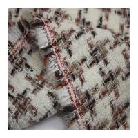 China Stock Luxury Yarn Dyed Worsted with Wool Tweed Fabric for Autumn and Winter Dresses Women's Coat Clothing Jack for sale