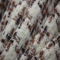China Stock Luxury Yarn Dyed Worsted with Wool Tweed Fabric for Autumn and Winter Dresses Women's Coat Clothing Jack for sale