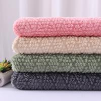 China New Arrive Soft 100 Polyester Cotton Jacquard Embossed Fleece Fabric for Shoes Men Womens Clothing for sale