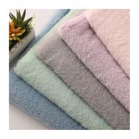 China Recycled Soft 100 Polyester Fashion Fabric Silver Silk Plush Faux Fur Rabbit Ferret Fabrics for Women's Clothing Overcoat Bags Shoes for sale