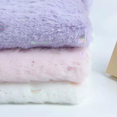 China DDP USA Recycled China Manufacturer Wholesale Fashion Fluffy Multicolor Bronzing Fabric Poly Fleece Fabric Foil Rolls for sale