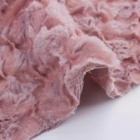 China DDP USA No MOQ High Quality Soft 100% Polyester Custom Solid Color PV Velvet Fabric Shaoxing 3D Flowers Embroidery Fabric for sale