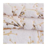 China Recycled High Quality Custom PV Velvet Branch Pattern Bronzing 100 Polyester Knitted Velvet Fabric Winter for Sale for sale