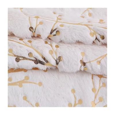 China Recycled High Quality Custom PV Velvet Branch Pattern Bronzing 100 Polyester Knitted Velvet Fabric Winter for Sale for sale
