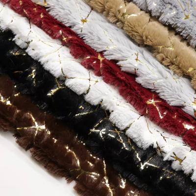 China Eco-friendly 2022 New Fashion Knit 100 Polyester Knit Bronzing Design PV Velvet Winter Fabric for sale