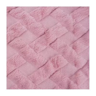 China Recycled 100%  Polyester Fur Velvet Plush Fabric PV Velvet Embroidery Stripe Quilting Plush Fabric for Clothing Pillows for sale