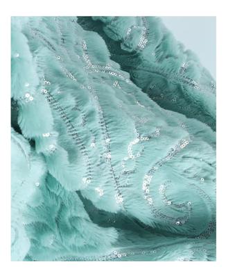 China Recycled Factory Direct Sale Customized Design Soft Polyester Embroidery Korean Velvet Sequin Fabric for Women's Clothing Dress for sale