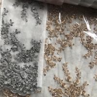 China High Quality Easily Customizable Luxury 3D Sequin Beaded African Embroidery Lace Fabric for Girls Women's Dress Party Dress for sale