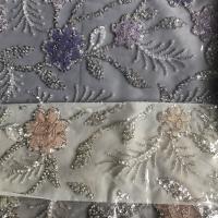 China High Quality Customizable Luxury 3D African Beaded Embroidery Lace Fabric for Women's Dress Party Dress for sale