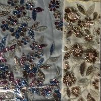 China Easily Customizable Luxury 3D Flowers Beaded Embroidery Lace Fabric New Design Lace for Party Dress Women's Dress for sale