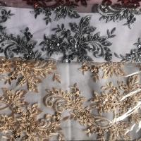 China Easily Customizable Luxury 3D Beaded Embroidery Lace Fabric New Design Lace for Party Dance Dress Women's Dress for sale