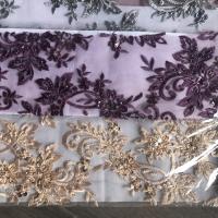 China Easily Customizable Luxury 3D Beaded Embroidery Lace Fabric New Design Lace for Party Dance Dress Women's Dress for sale