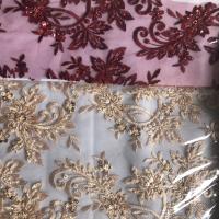 China Easily Customizable Luxury 3D Beaded Embroidery Lace Fabric New Design Lace for Party Dance Dress Women's Dress for sale