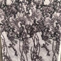 China Easily Customizable Luxury 3D Flowers Beaded Embroidery Lace Fabric New Design Lace for Women's Clothing Dance  Dresses for sale