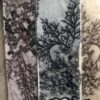 China Easily Customizable Luxury 3D Flowers Beaded Embroidery Lace Fabric New Design Lace for Women's Clothing Dance  Dresses for sale