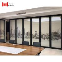 China 80mm Thickness Double Glass Movable Wall Partition For Office for sale